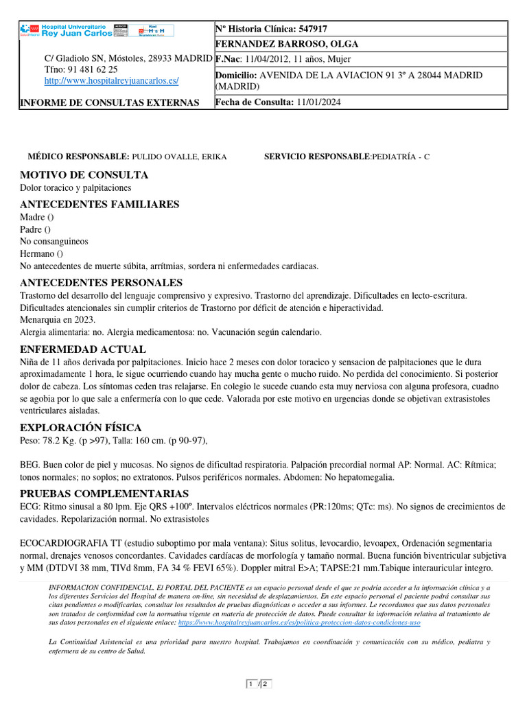 Informe C202471629 MC | PDF | Hospital | Corazón
