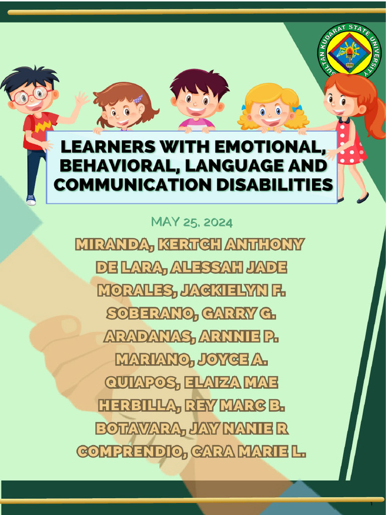 Learners With Emotional, Behaviorial, And Communication Disabilities ...