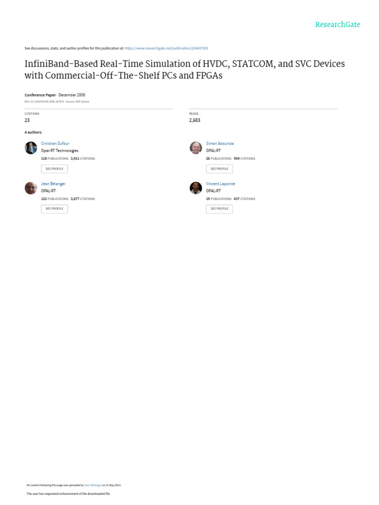 InfiniBand-Based Real-Time Simulation of HVDC STAT | PDF | Power Inverter | High Voltage Direct ...