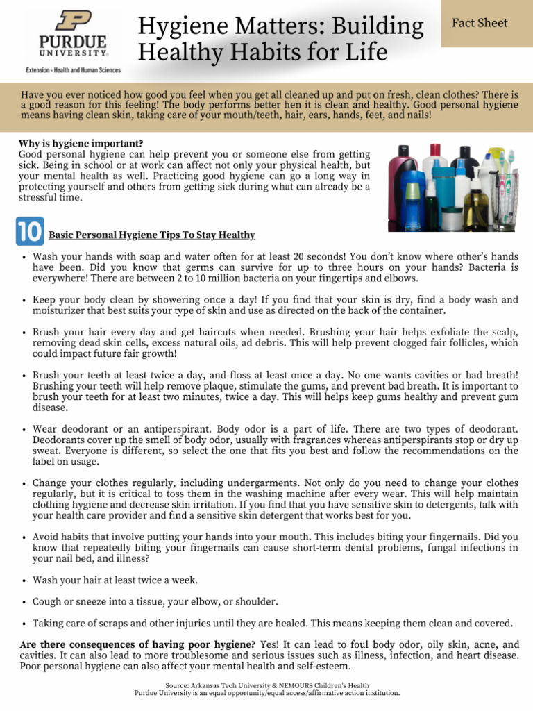Personal Hygiene 1 | PDF