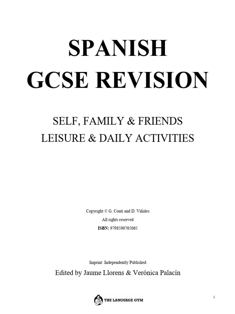 Gcse Spanish Revision Workouts - Unit 1 | PDF | Alimentos
