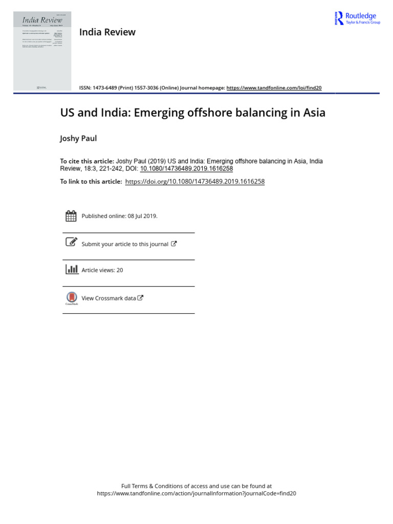Joshy Article - India Review | PDF | International Relations
