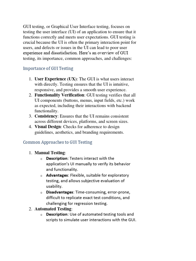 5.GUI Testing | PDF | Software Testing | Graphical User Interfaces