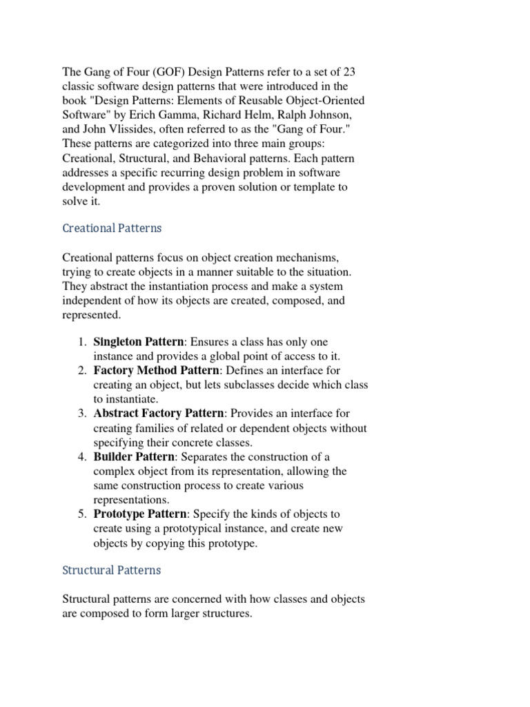 4.Gang of Four | PDF | Software Design Pattern | Class (Computer Programming)