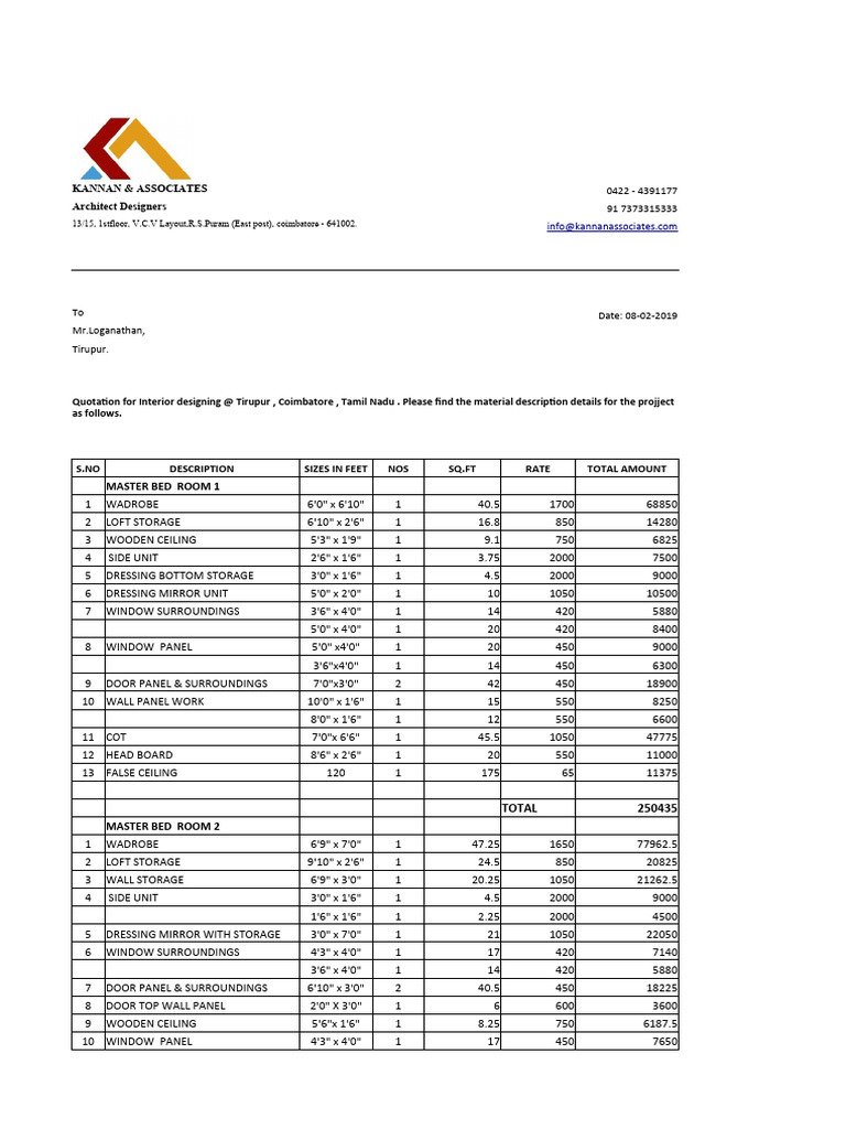 QUOTATION - Kunnathoor | PDF | Plywood | Building Engineering
