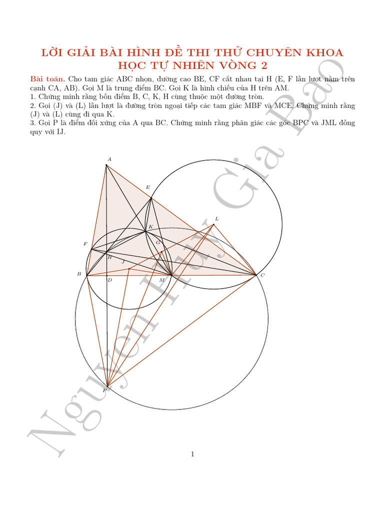 Lời giải bài hình đề thi KHTN V2 | PDF