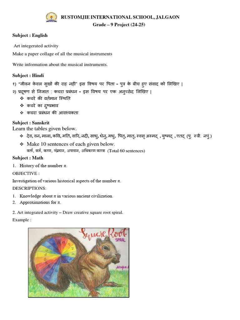 Grade 9 Project Details 24-25 | PDF | Mathematics | Science