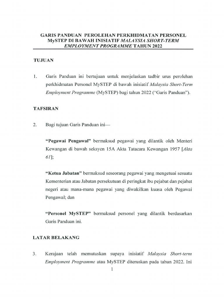 Garis Panduan MYSTEP | PDF