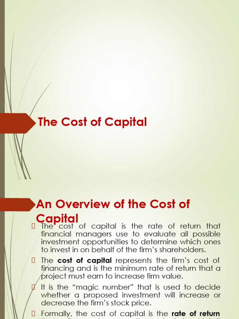 Cost of Capital | PDF | Cost Of Capital | Book Value