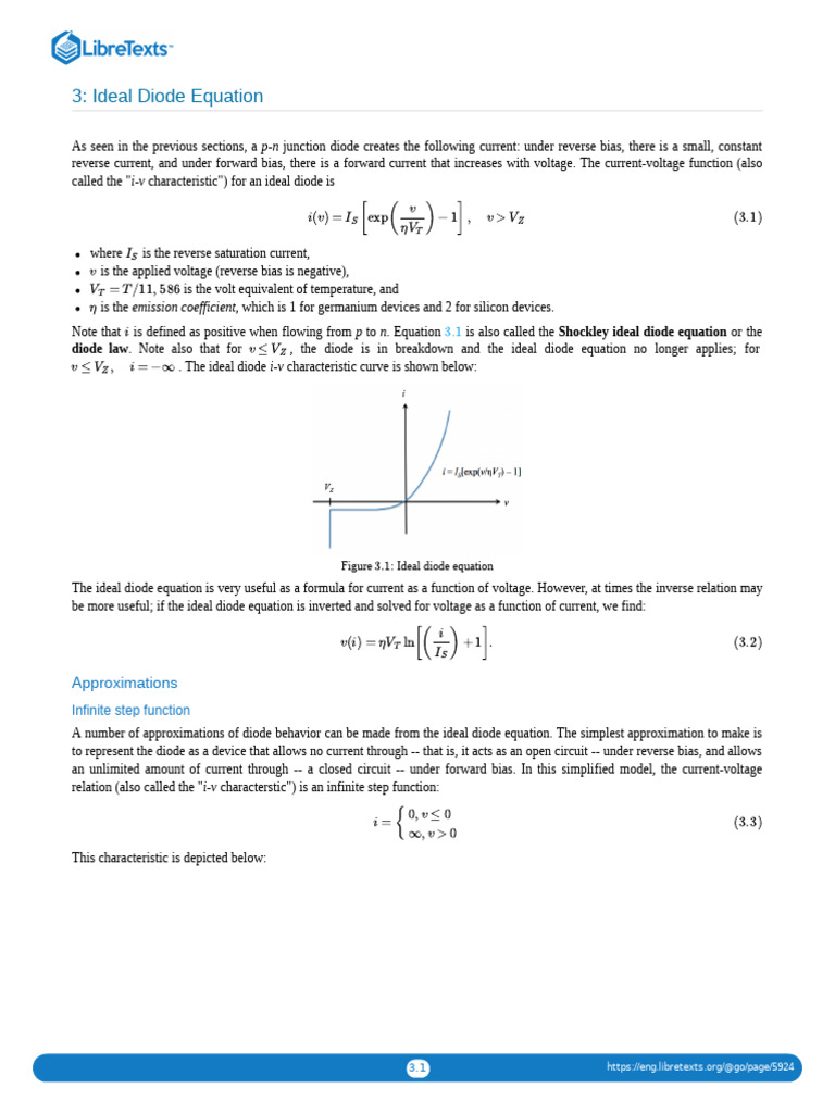 3 Ideal Diode Equation | Download Free PDF | Diode | P–N Junction