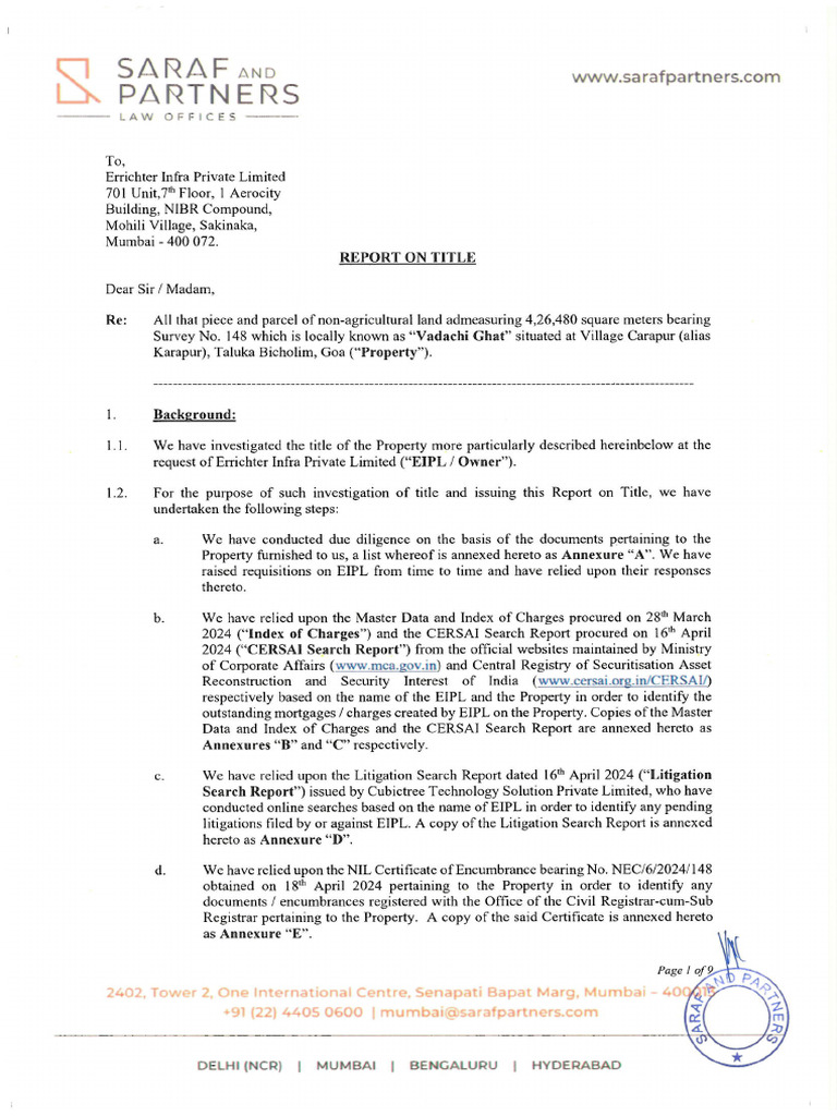 TITLE of One Goa Project | PDF