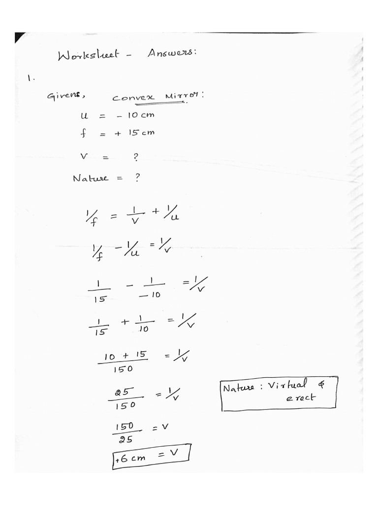 Grade 10 - Worksheet Answers | PDF