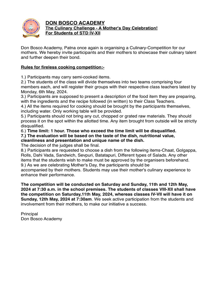 Dba Culinary Competition 2024 | PDF | Food And Drink Preparation | Cooking