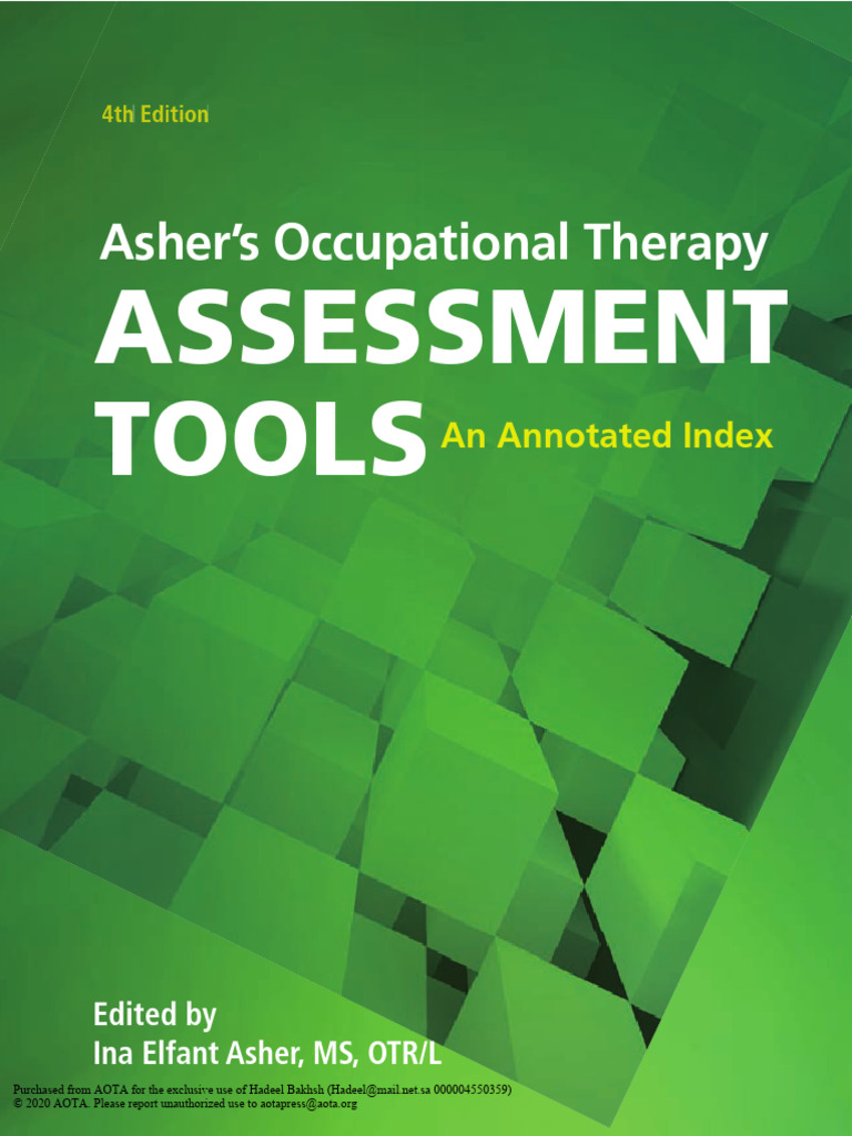 Asher's OT Assessment Tools | PDF | Medical Specialties | Behavioural Sciences