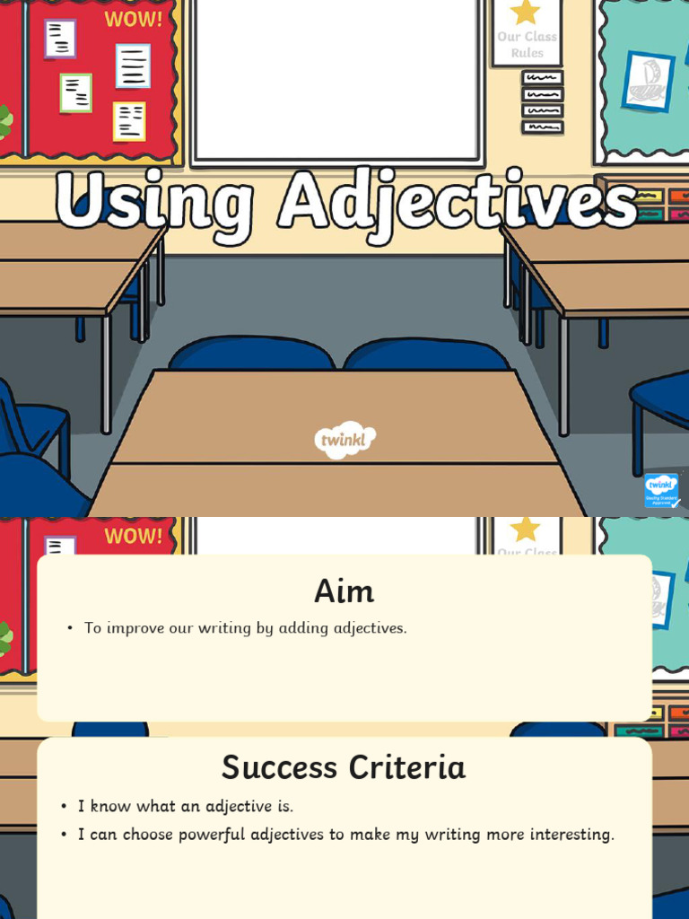 Using Adjectives Powerpoint | PDF | Adjective | Semantic Units