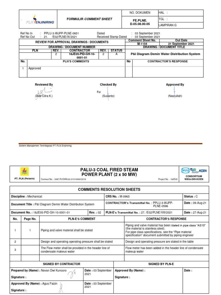 18JE05-PID-GH-10-0001-01 - R02 - A (Demin Water Distribution) | PDF ...