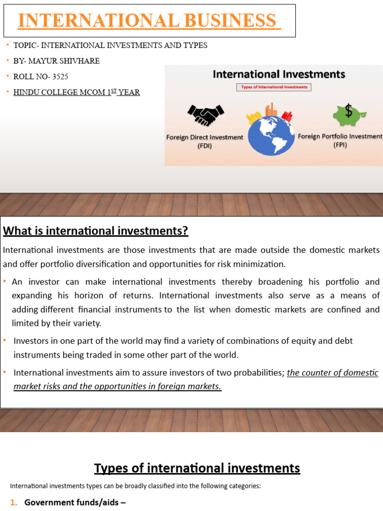 Ib PPT by Mayur 3525 | PDF | Financial Risk | Investing