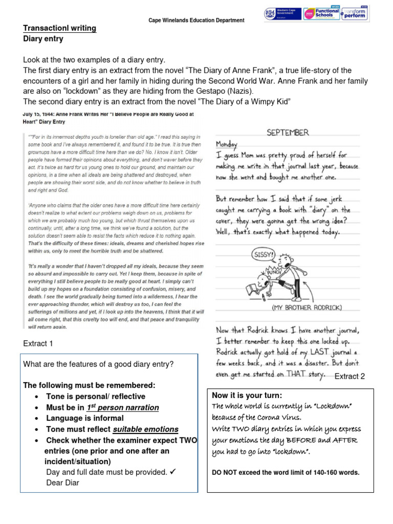 Diary Entry Writing Guide | PDF
