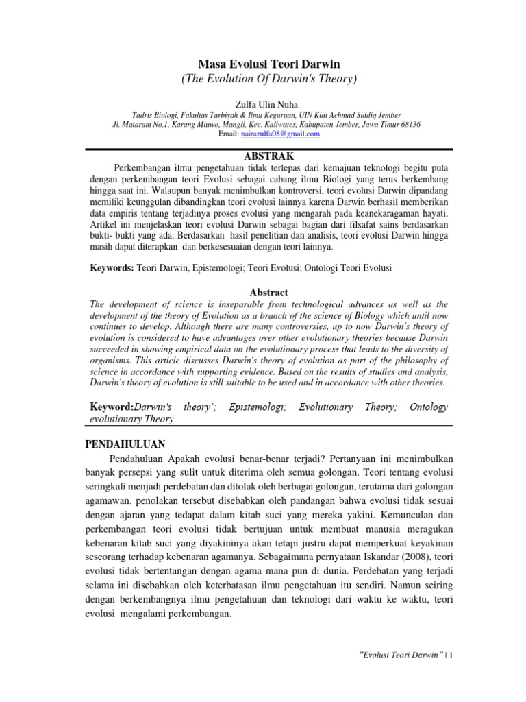 Masa Evolusi Teori Darwin | PDF | Ilmu Sosial