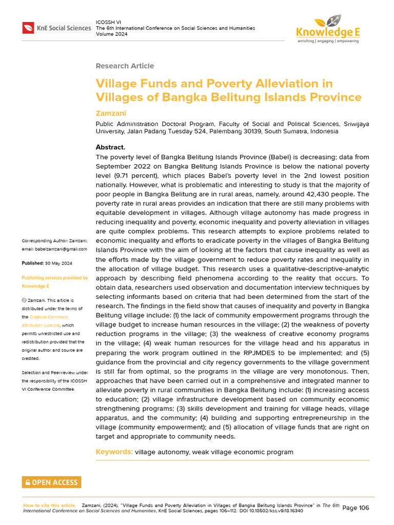 Village Funds and Poverty Alleviation in Villages | PDF | Poverty ...