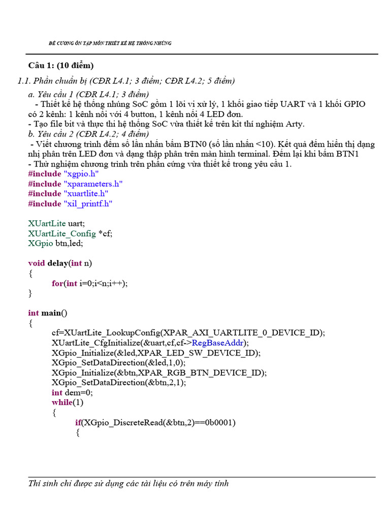 De Cuong On Tap 1 | PDF