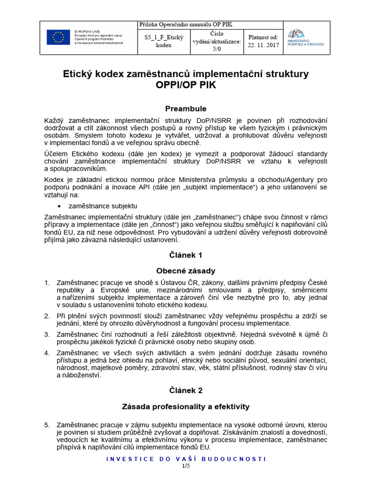 Eticky Kodex | PDF