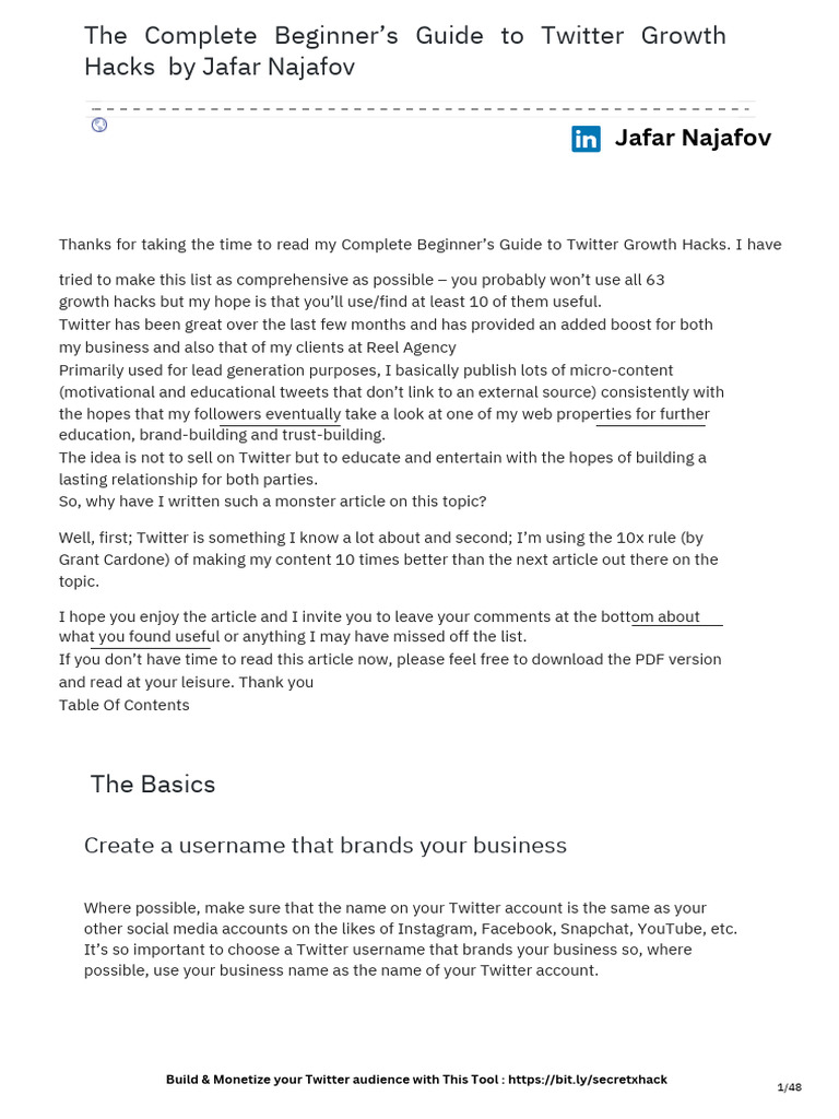 Twitter Growth Hacks | PDF | Social Media | Popular Culture & Media Studies