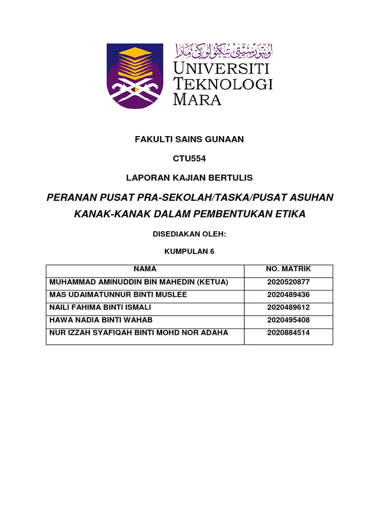 Ctu554 - Penulisan Laporan Kumpulan 6 | PDF | Kesehatan Holistik