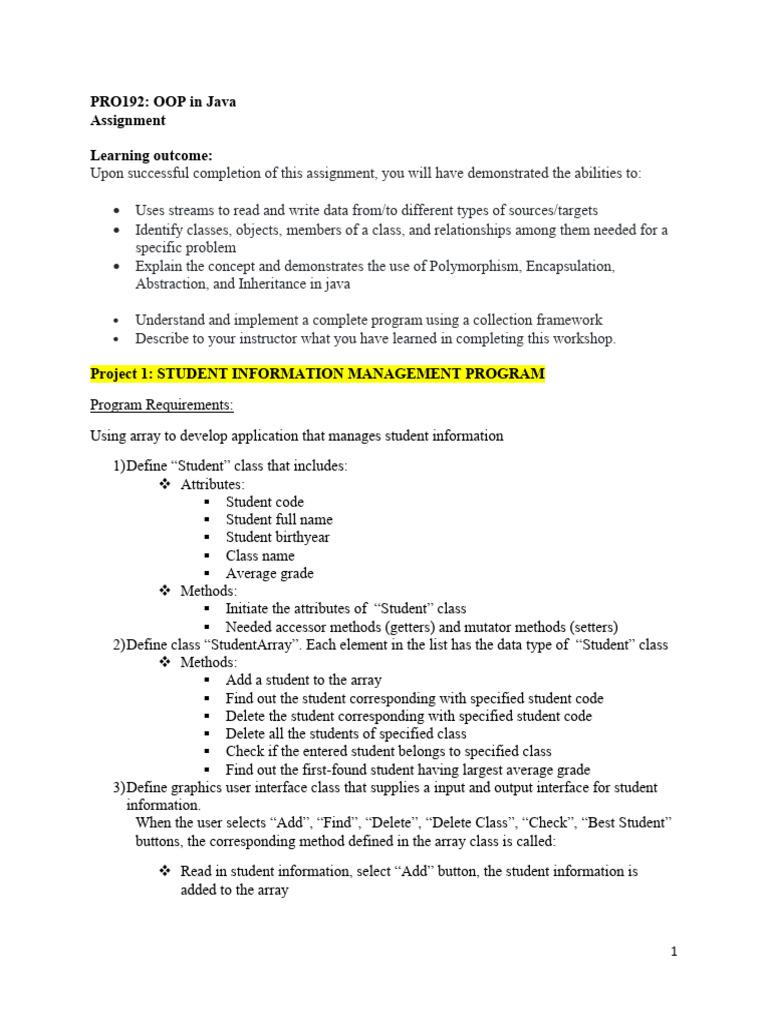 Assignment Download Free Pdf Class Computer Programming Method Computer Programming