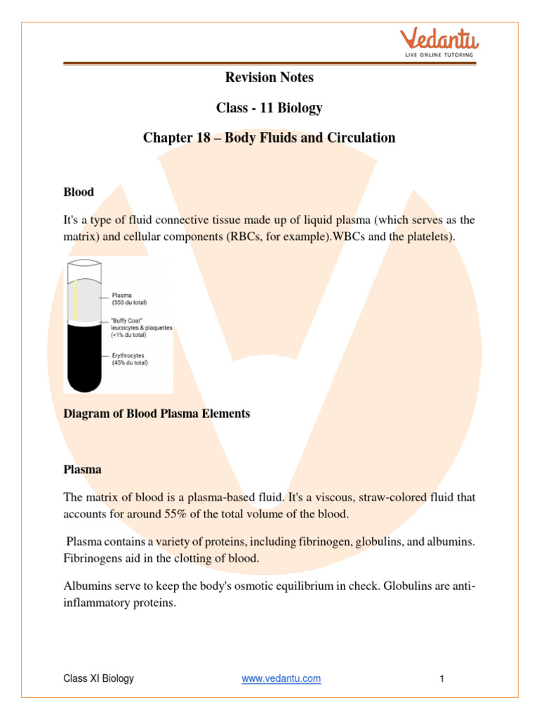 Class 11 Biology: Blood and Circulation | PDF | Diastole | Heart