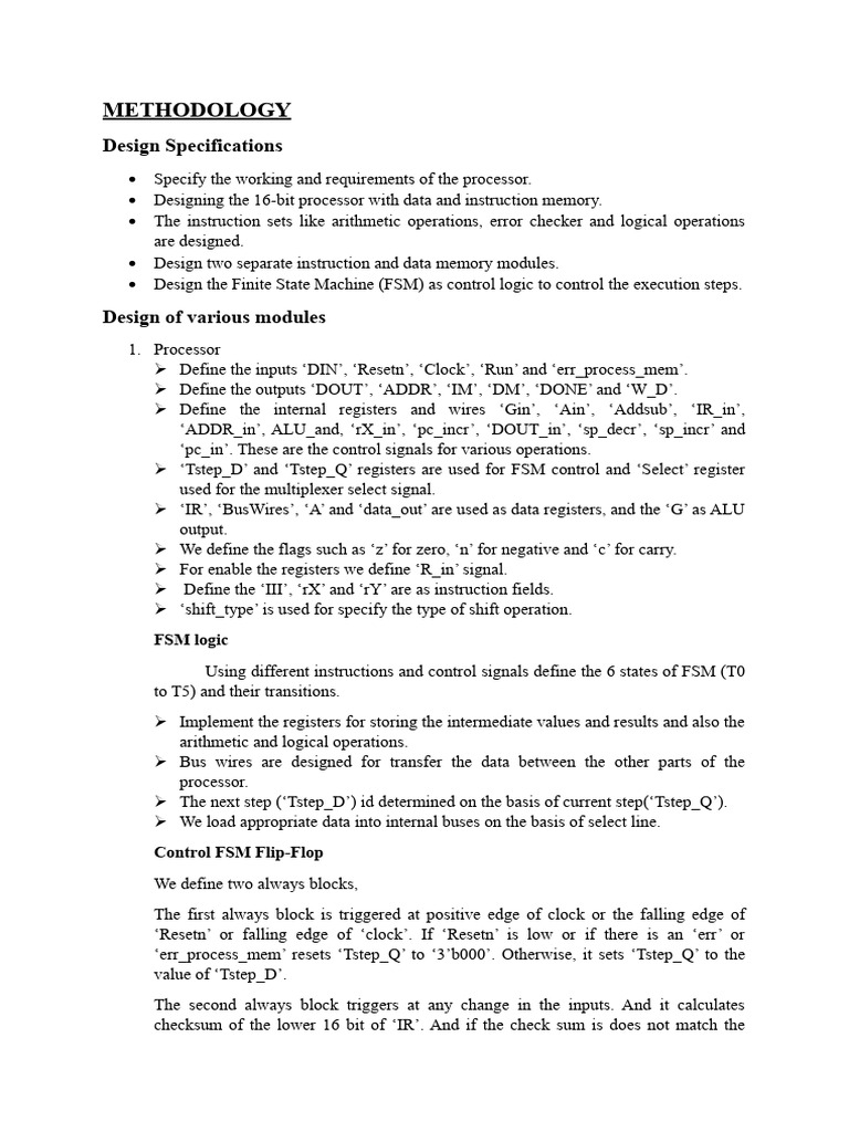 METHODOLOGY | PDF | Central Processing Unit | Input/Output