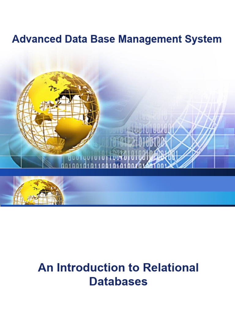 Adbms Lectures 1 5 Pdf Relational Model Relational Database