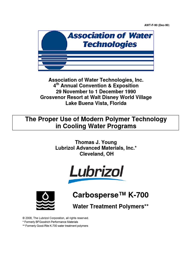 Polymers and Cooling Water Programs | PDF | Phosphate | Corrosion
