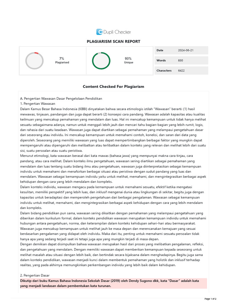 Duplichecker Plagiarism Report | PDF