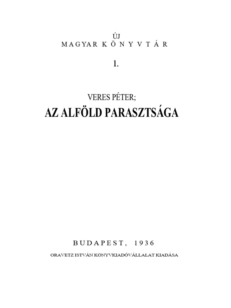 Veres Peter Az Afold Parasztsaga Optimized | PDF