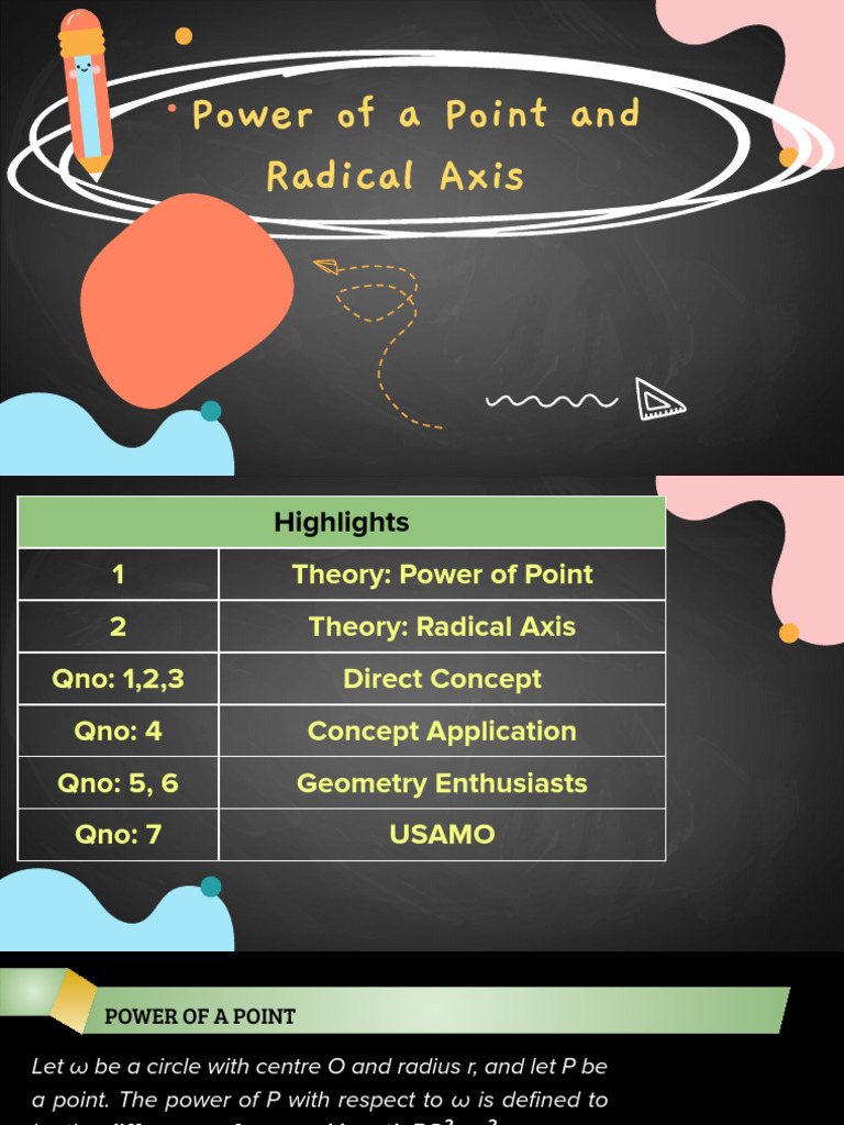 Power Of Point Ioqm Prime Pdf Circle Euclidean Plane Geometry