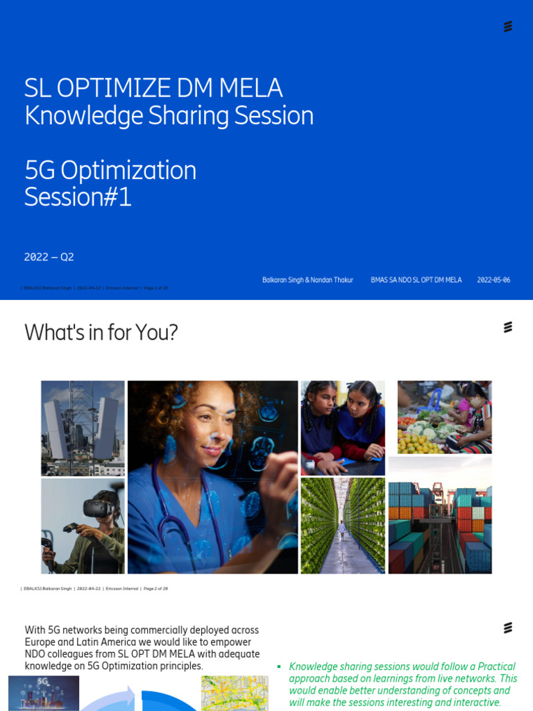 5G Optimization Knowledge Session | PDF | Lte (Telecommunication ...