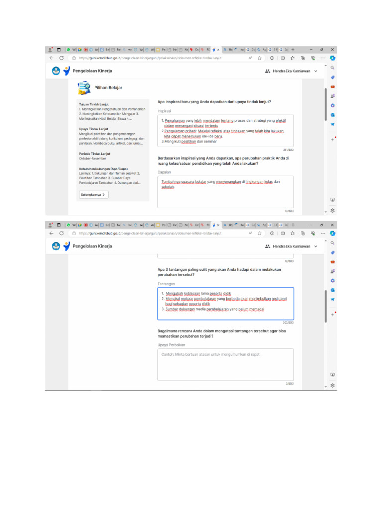 Refleksi Tindak Lanjut | PDF