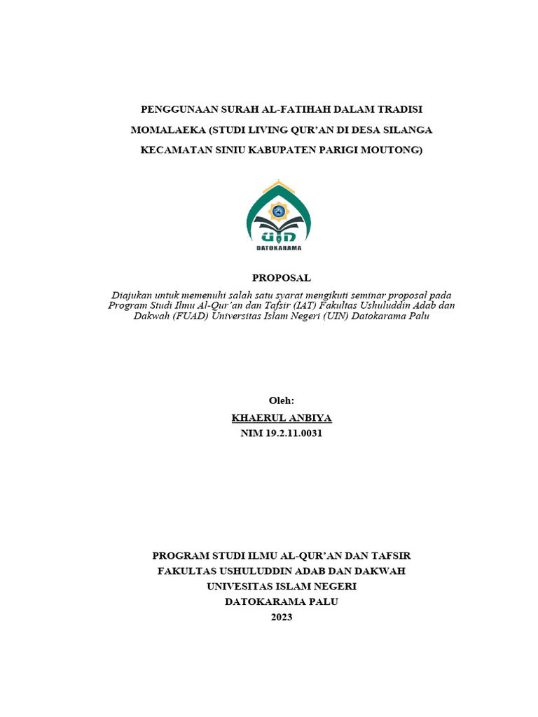 PROPOSAL Imam Print | PDF