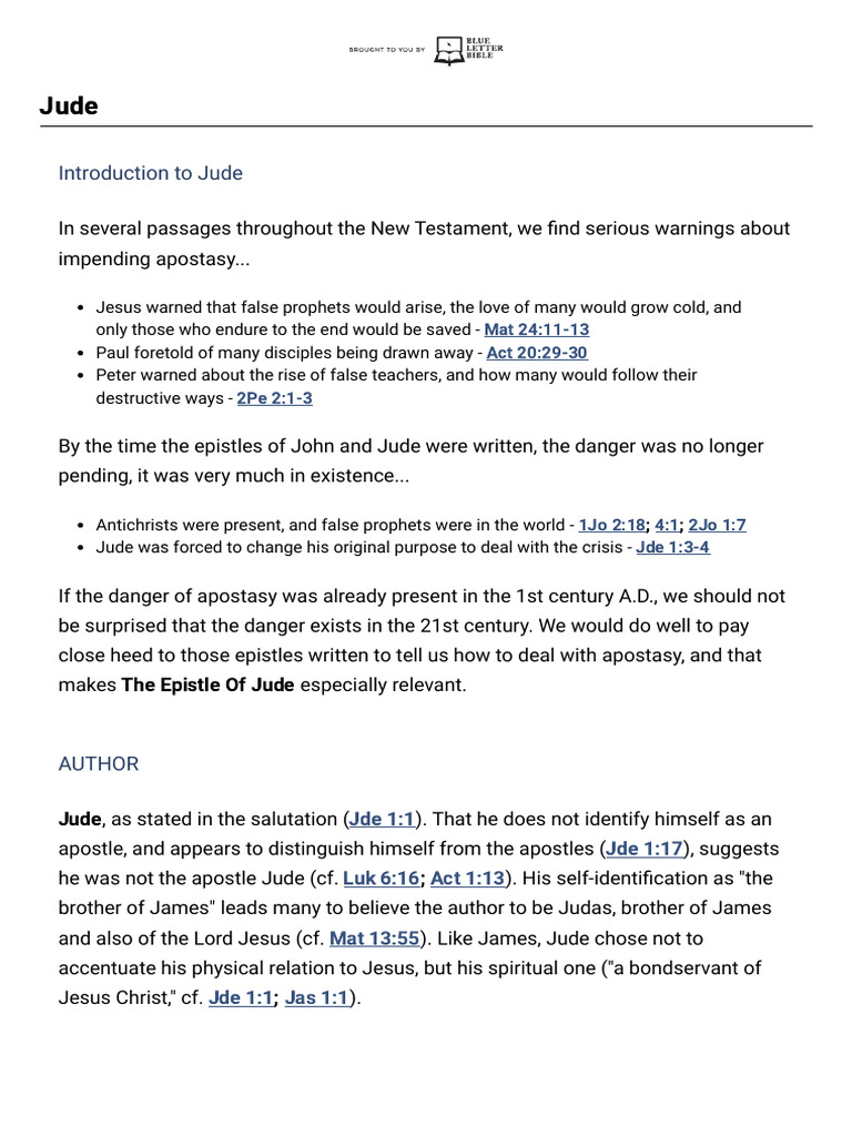 Jude - Executable Outline - Study Resources | PDF | Epistle Of Jude ... Jude - Executable Outline - Study Resources | PDF | Epistle Of Jude ...