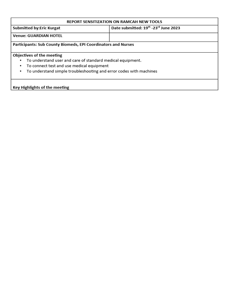 Sensitization On Use and Care of Medical Equipment | PDF | Monitoring ...