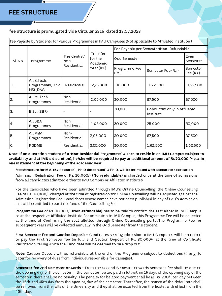FEE_STRUCTURE | PDF | Fee | Payments