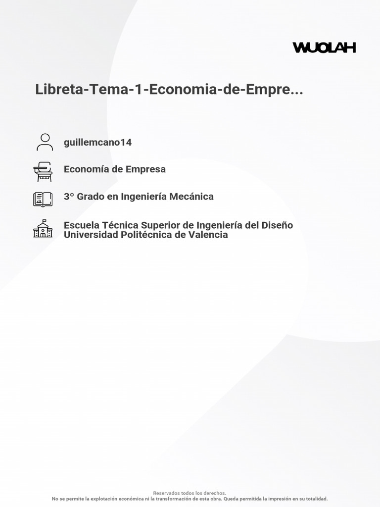 Wuolah Free Libreta Tema 1 Economia de Empresa | PDF | Mercado (economía) | Sistema financiero