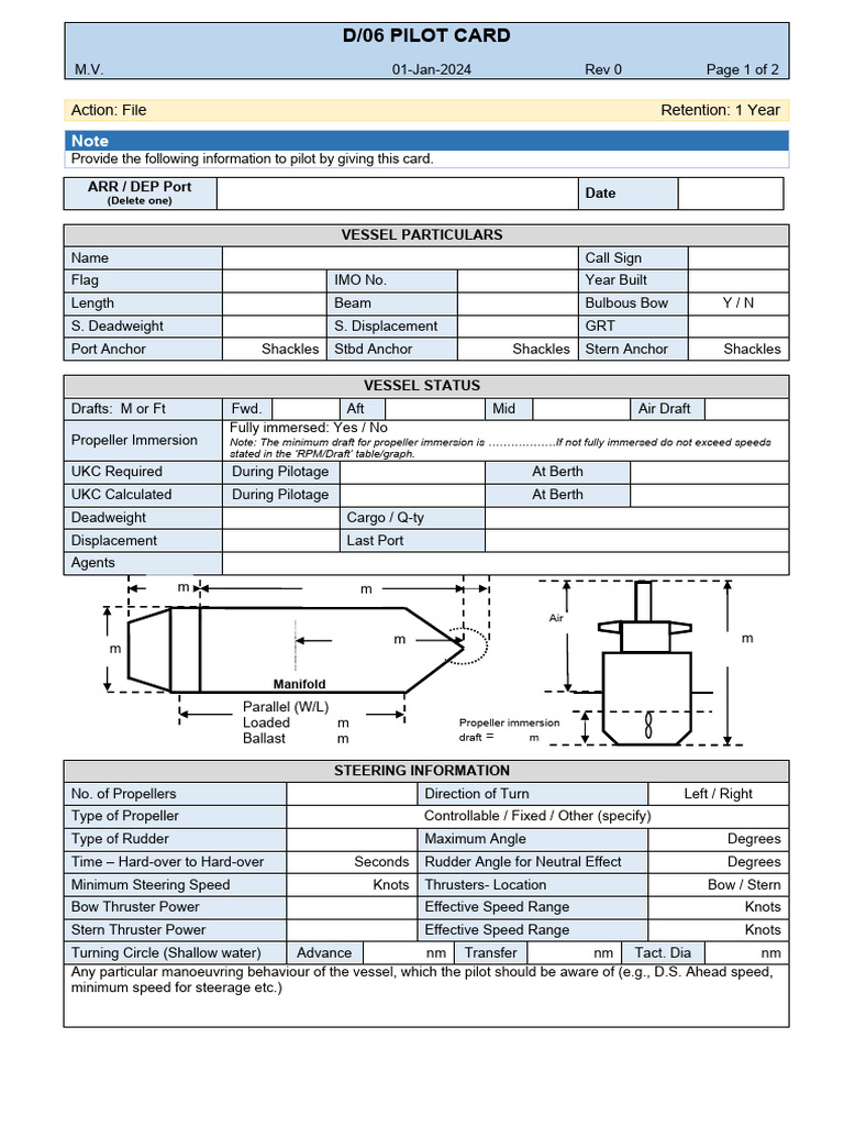 D-06 Pilot Card | PDF | Anchor | Shipping