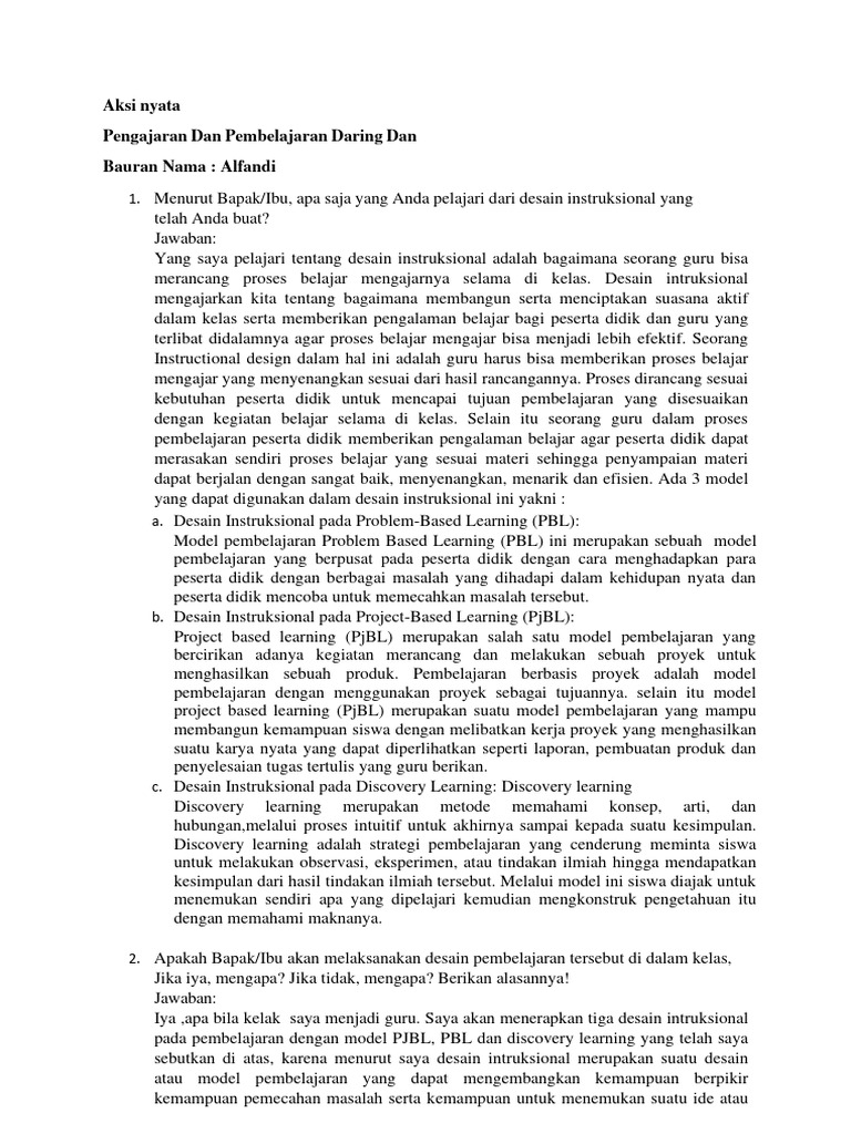 Aksi Nyata PPDB Alfandi Baru | PDF | Karier & Perkembangan | Seni