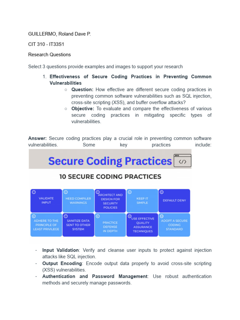 Guillermo Secure Coding Practices And Vulnerability Pdf Security Computer Security 8952