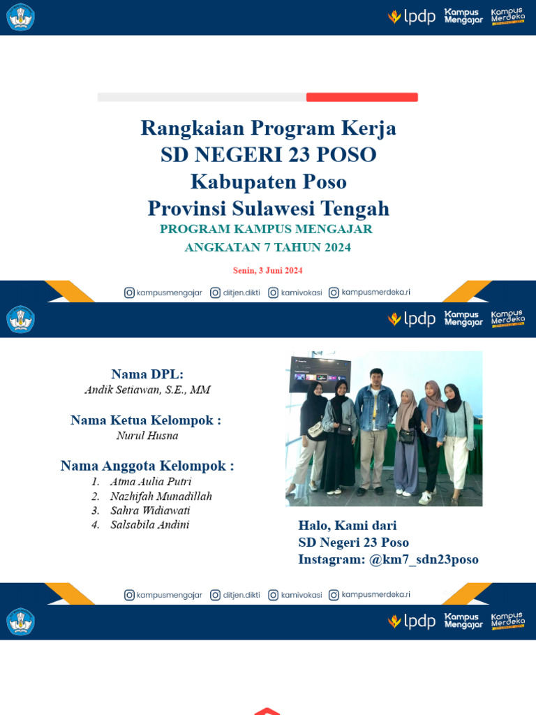 Rangkaian Program Kerja Km7 - SDN 23 Poso | PDF