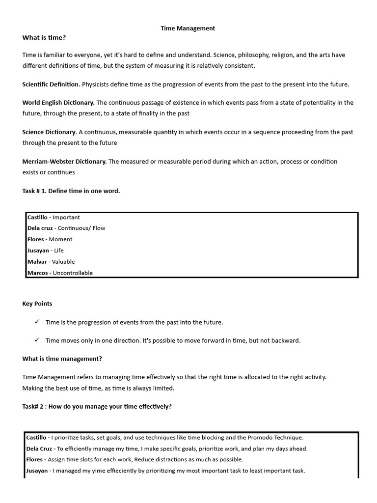 Time Management and Decision Making | PDF | Conflict Resolution | Time ...