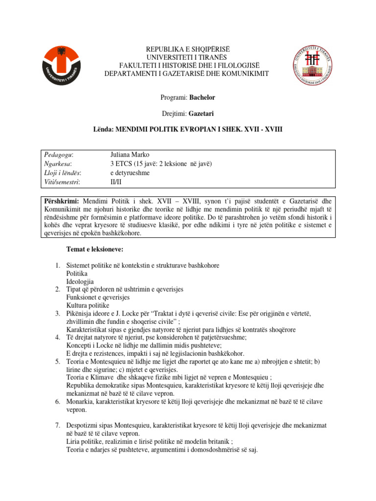 Mendimi Politik Evropian | PDF