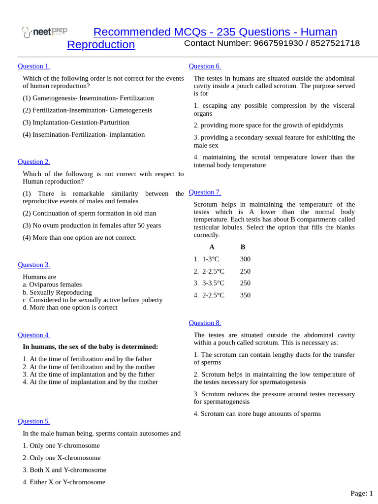 03 - Human Reproduction | PDF | Menstrual Cycle | Testicle